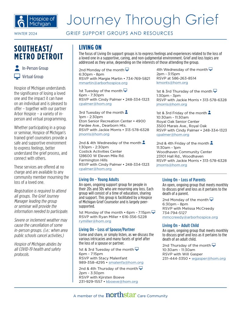 Grief Journey Program – Hospice of Michigan